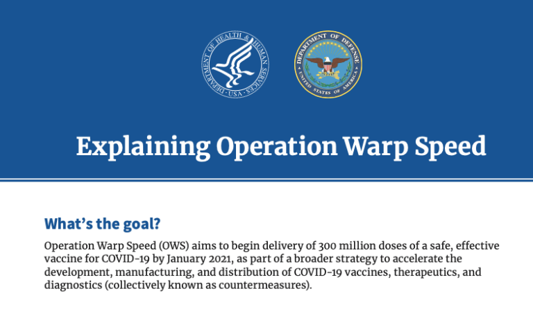 Explaining Operation Warp Speed - Prepare For Change